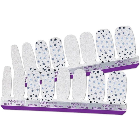 Color Street | Accessories | White And Blue Star Nail Polish Strips ...
